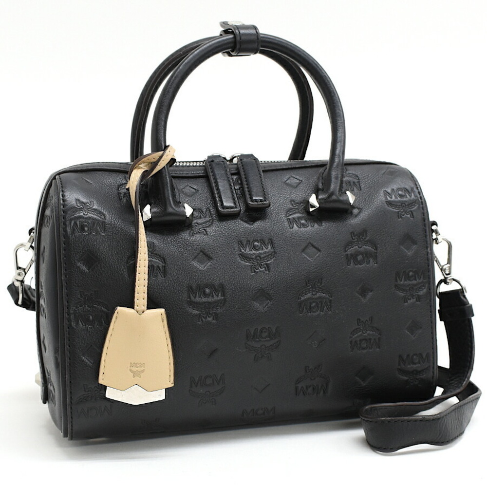 Mcm Boston Bag Essential Small Handbag Embossed Leath… - Gem